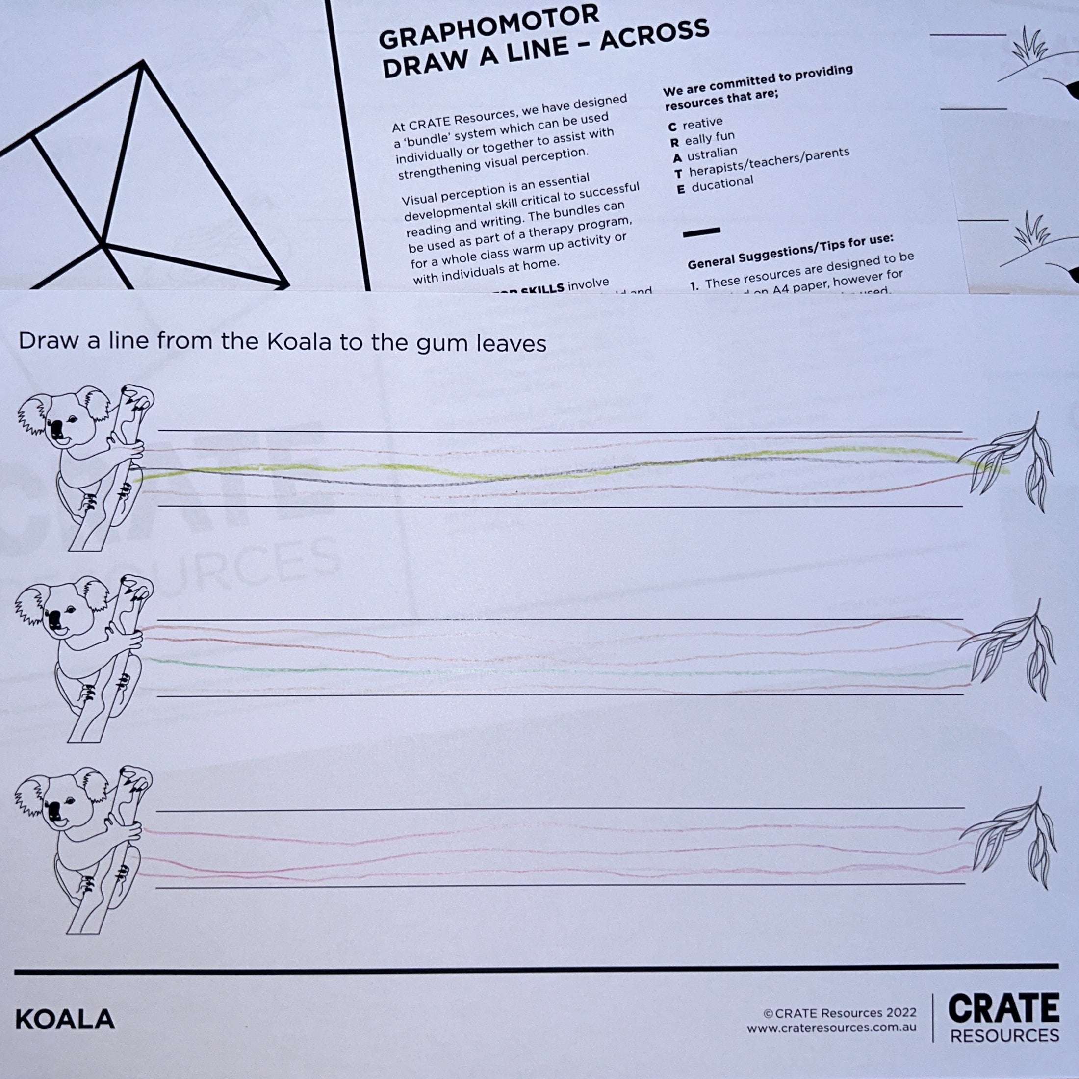 Graphomotor Worksheets - Draw a line – Crate Resources